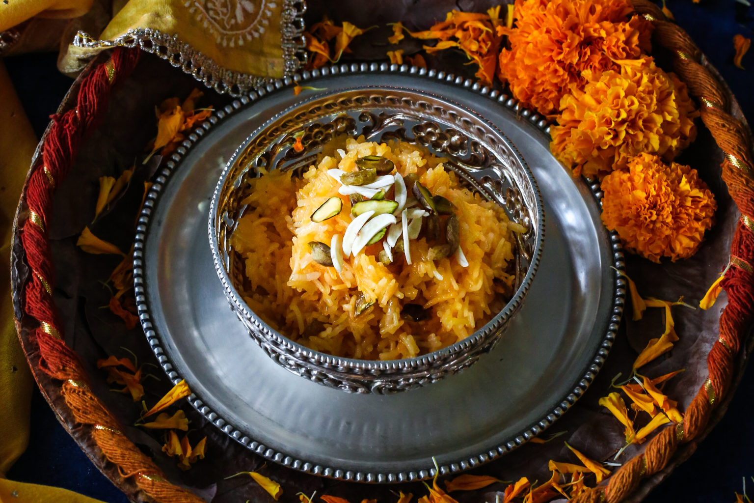 Sweet Rice with Saffron and Nuts ( Zardah Pulao) | ThePepperCook