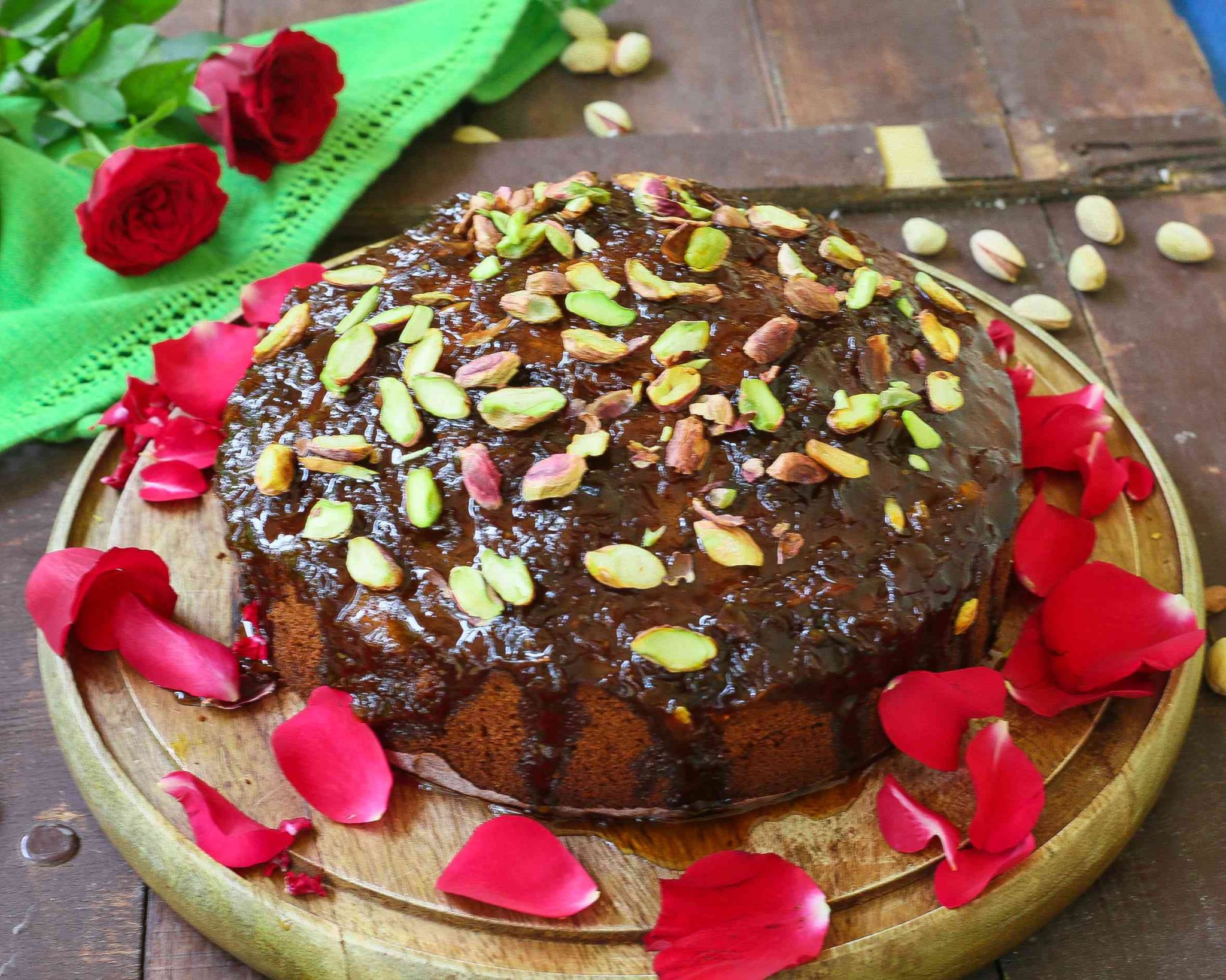 Gulkand (Rose Petal Jam) Yoghurt Cake | ThePepperCook
